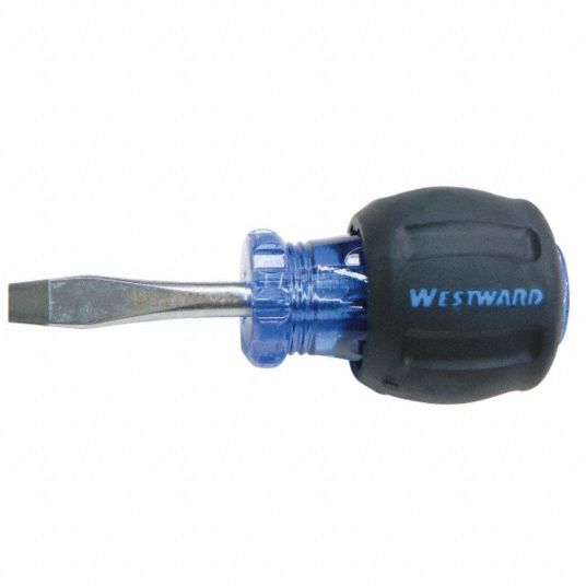 WESTWARD, 1/4 in Tip Size, Stubby Lg, General Purpose Slotted ...
