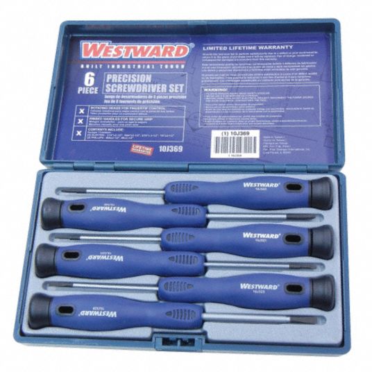 WESTWARD Precision Screwdriver Set, Sl/Ph, 6 pcs. - 10J369|10J369 ...