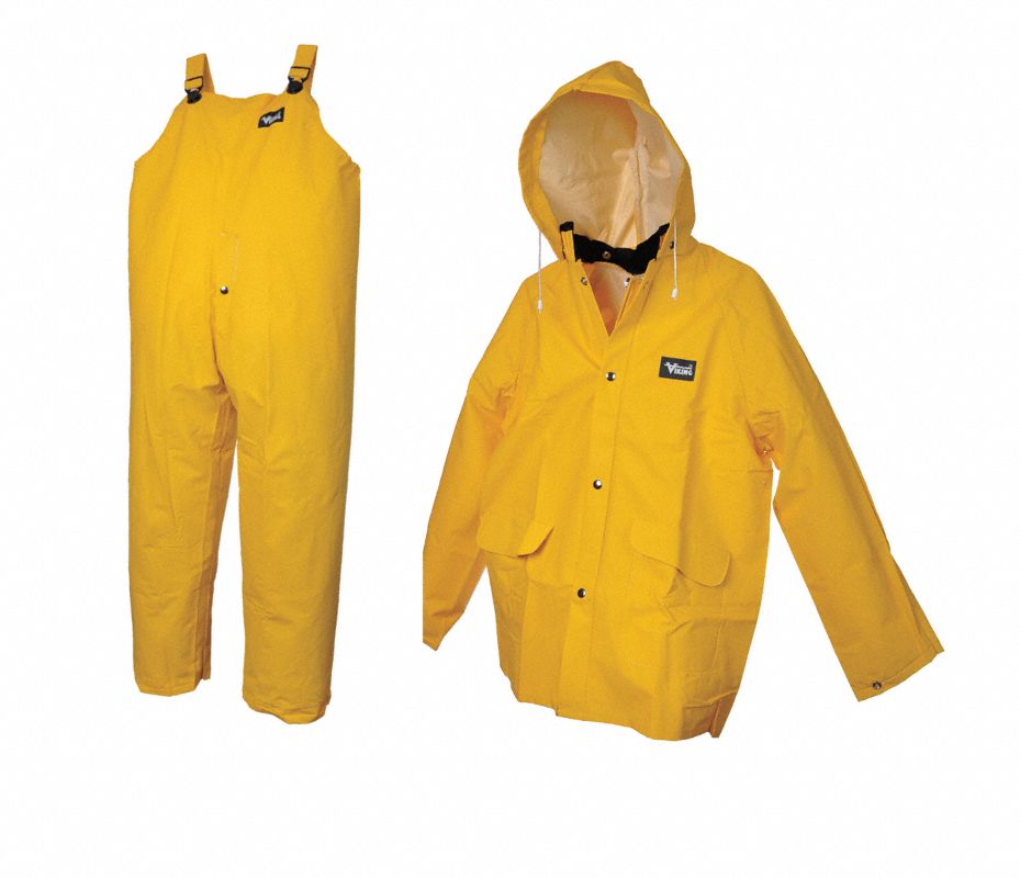 VIKING Traje para la Lluvia con Capucha Desechable de 3 Piezas Amarillo ...