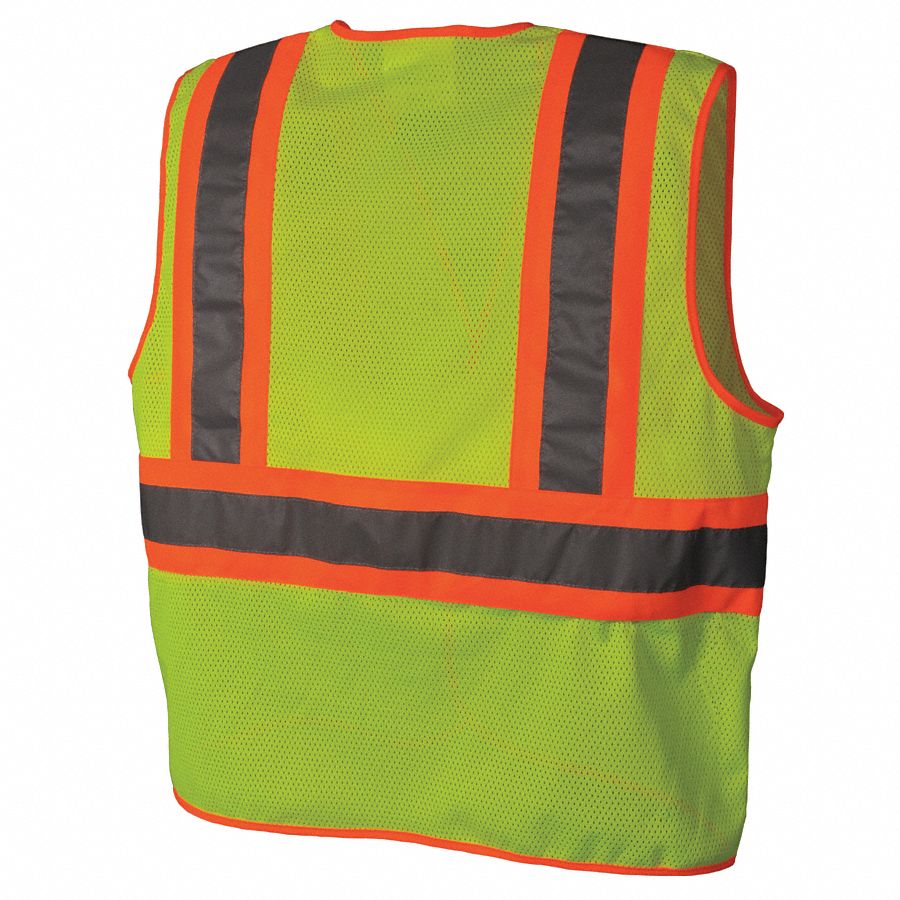 VIKING High Visibility Vest: ANSI Class 2, U, L/XL, Lime, Solid ...
