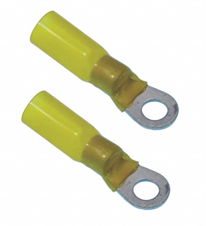 TE CONNECTIVITY Terminal de Anillo,Amarilla Nylon,Costura Soldado,12 a ...