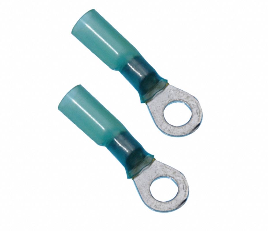 TE CONNECTIVITY Terminal de Anillo,Azul Nylon,Costura Soldado,16 a 14 ...