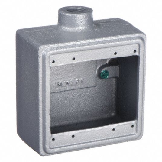 Weatherproof Electrical Box, Number of Gangs 2, Number of Inlets 1, 4. ...