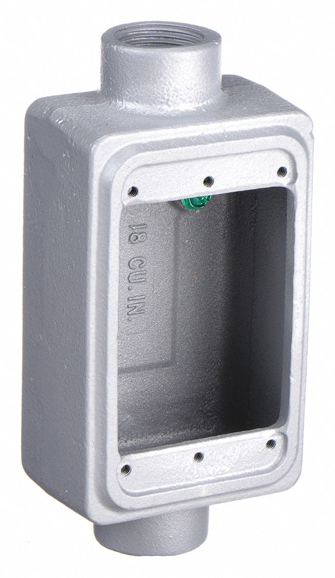 Weatherproof Electrical Box, Number of Gangs 1, Number of Inlets 2, 4. ...