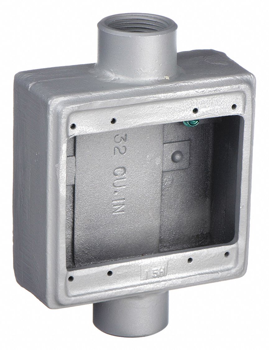 Weatherproof Electrical Box, Number of Gangs 2, Number of Inlets 2, 4. ...