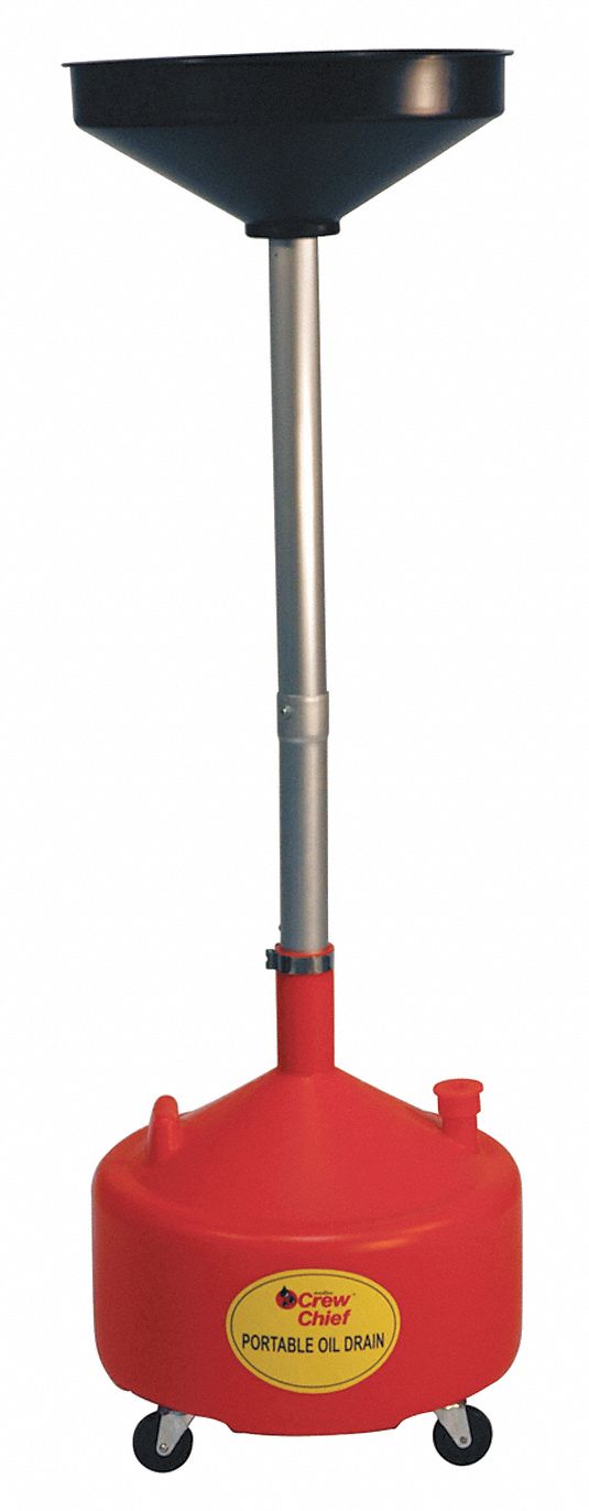 Portable Oil Drain, Includes (2) 4 in Heavy-Duty Casters - Grainger