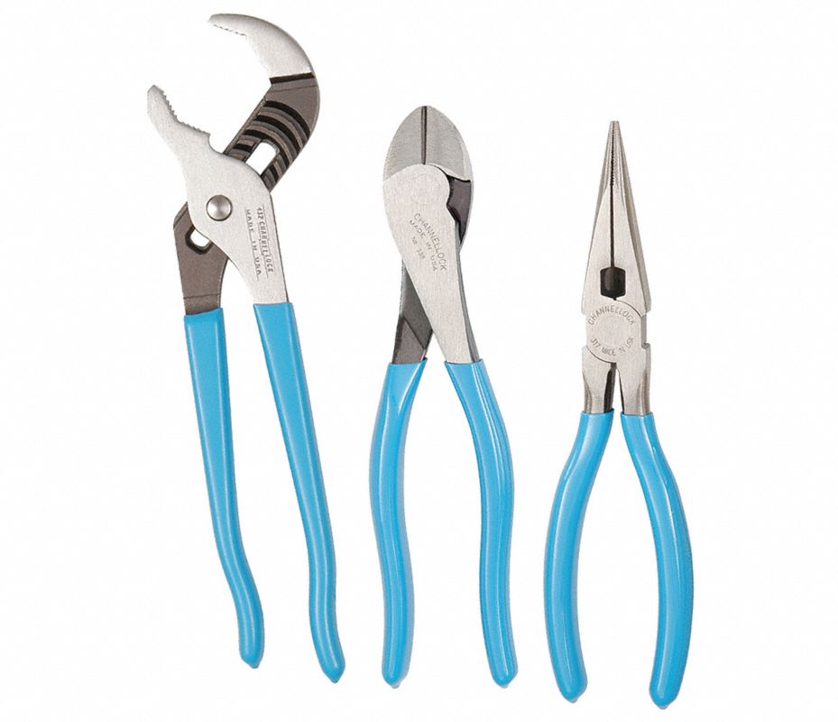 CHANNELLOCK Juego de Pinzas Corte Digonal, Punta Larga, Extensibles 3 ...