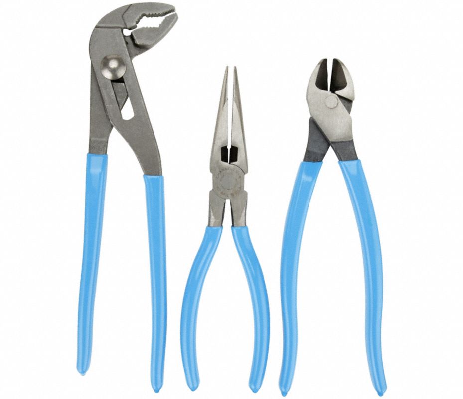 CHANNELLOCK Juego de Pinzas Corte Digonal, Punta Larga, Extensibles 3 ...