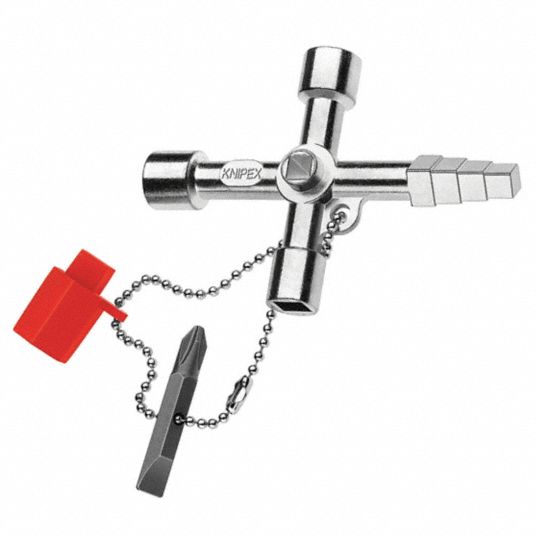 KNIPEX, 3 1/2 in Size, T-Handle, Control Cabinet Key - 10N805|00 11 04 ...