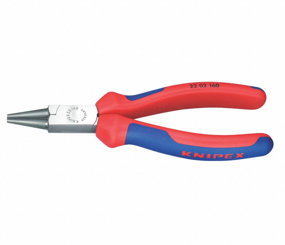 KNIPEX Pinzas de Punta Redonda Recta 6-1/4" Azul/Rojo - 10N850 | 22 02 ...