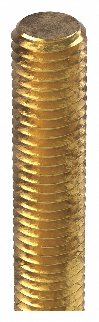 1/2"-20 Thread Size, Brass, Fully Threaded Rod - 10P770|BR.01202003.PL ...