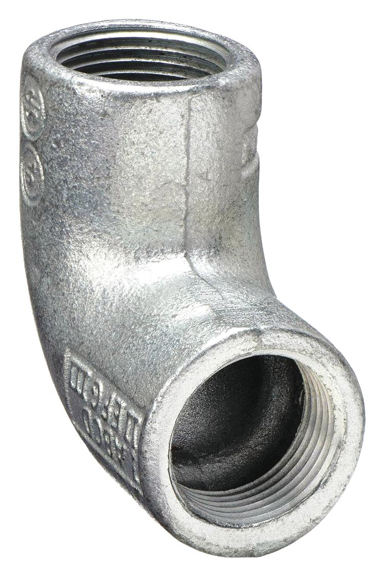 Iron, Electroplated, Elbow, 90 Degrees - 10P957|ELF90-100 - Grainger
