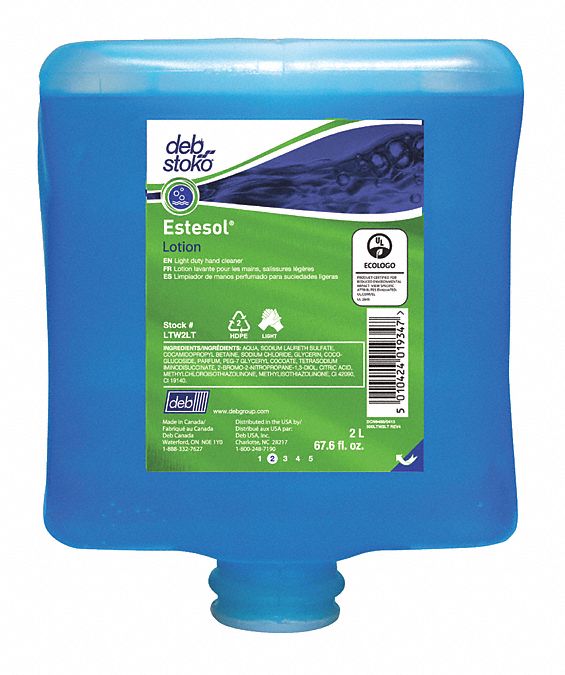 DEB ESTESOL LOTION HAND CLEANSER, FOR LGT2LDP DISPENSER, 2 L CARTRIDGE ...