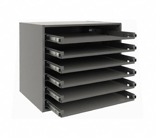 DURHAM SLIDE RACK HOLDS 6 BOXES - Compartmented Box Cabinet Frames ...