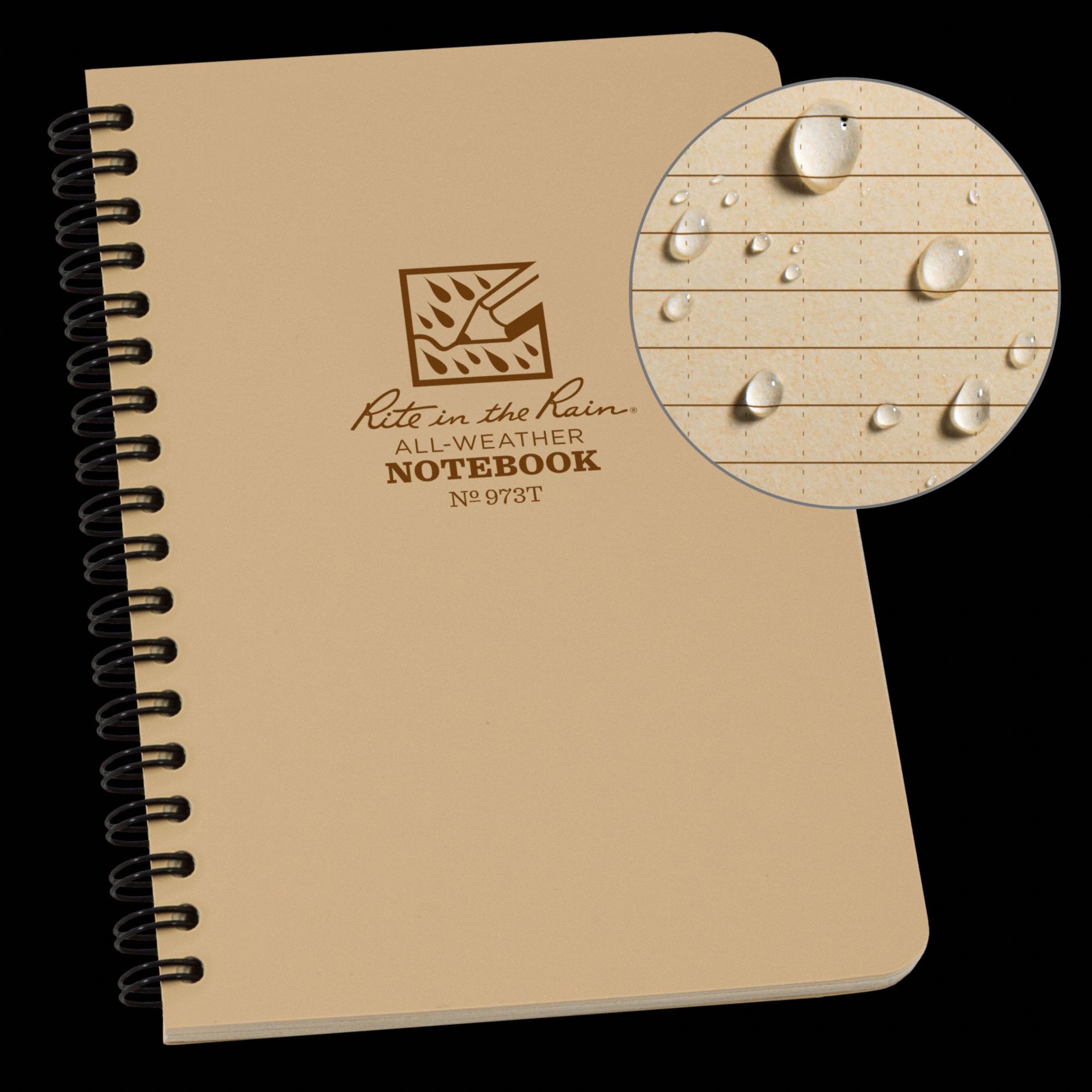 RITE IN THE RAIN All Weather Notebook: 4-5/8 in x 7 in Sheet Size, Tan ...