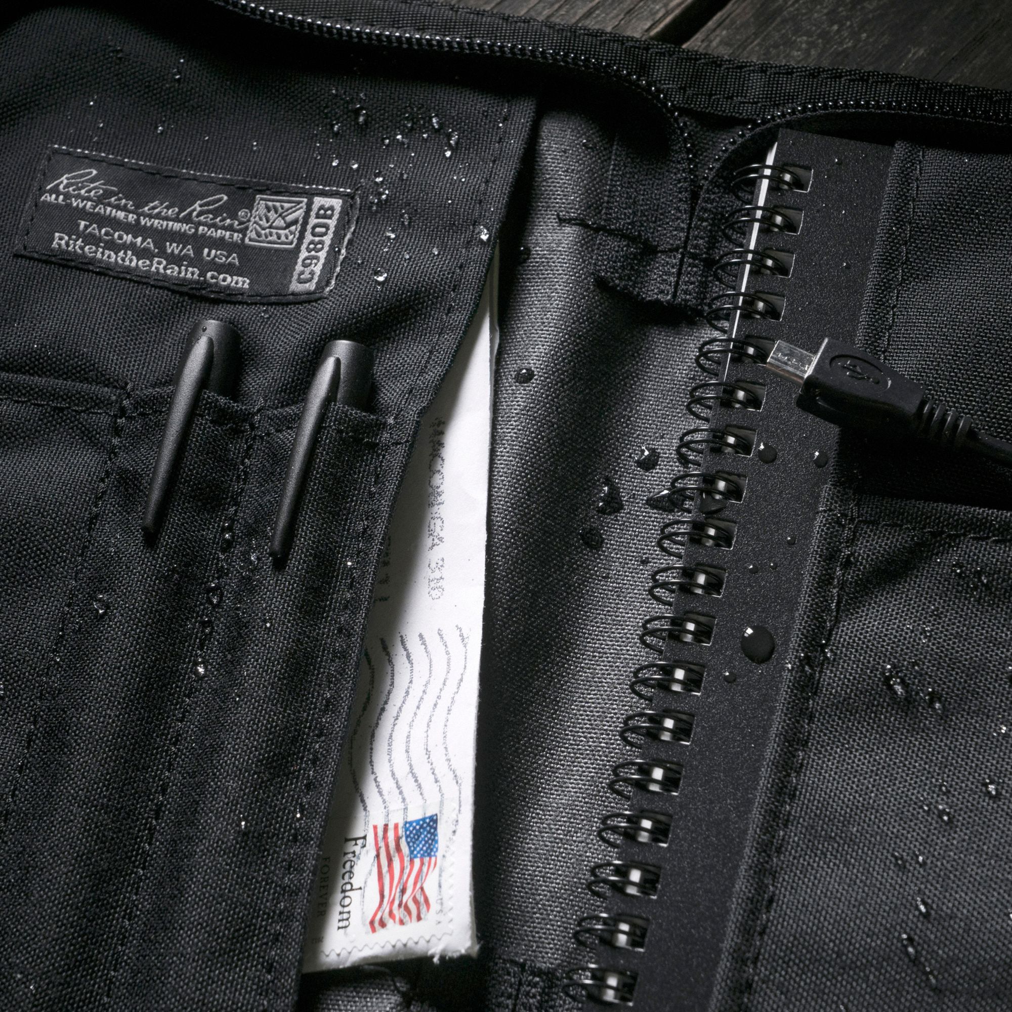 RITE IN THE RAIN Notebook Cover: Cordura, Black, 4-5/8 in x 7-1/4 in ...