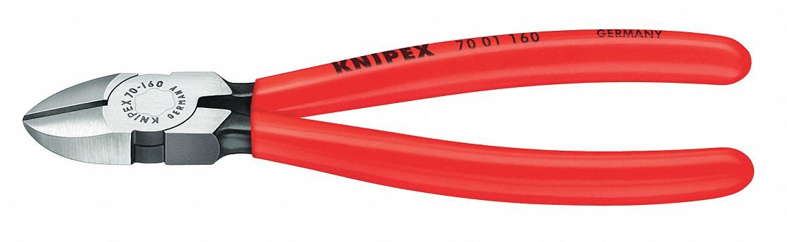 KNIPEX Diagonal Cutting Plier: Std, Straight, Narrow, 3/4 in Jaw Lg, 7/ ...