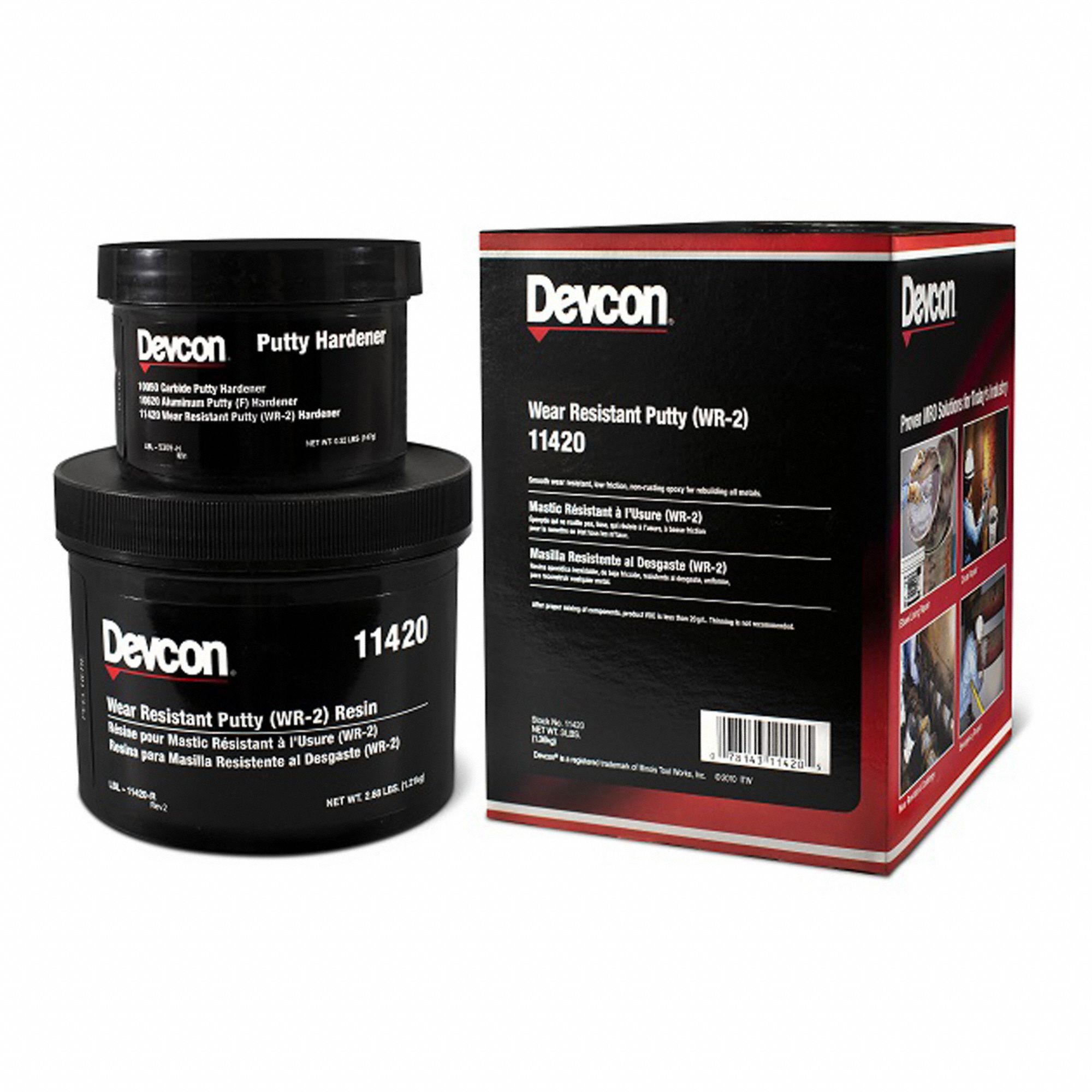DEVCON PUTTY, WEAR-RESISTANT, 3LBS, TEMP RANGE TO 300 ° F, REPAIRS ...