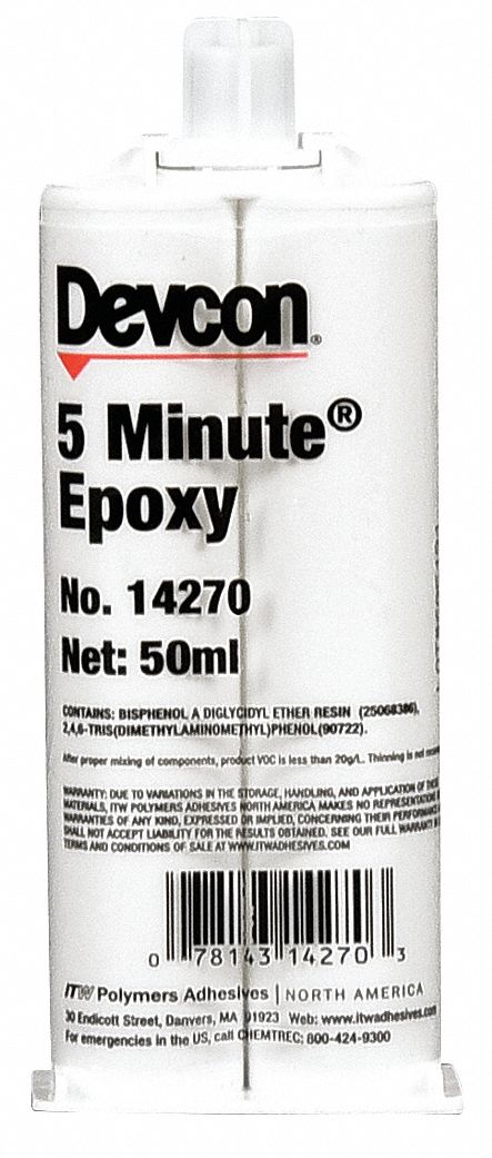 DEVCON EPOXY 5-MINUTE 50ML DEVPAK - Epoxy and Structural Adhesives - DVC14270 | 14270 - Grainger ...