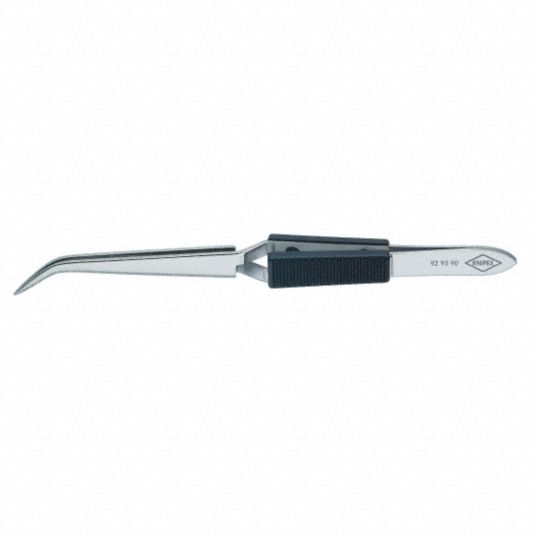 KNIPEX, Stainless Steel, Round, Cross Over Tweezers - 10U085|92 95 90 ...