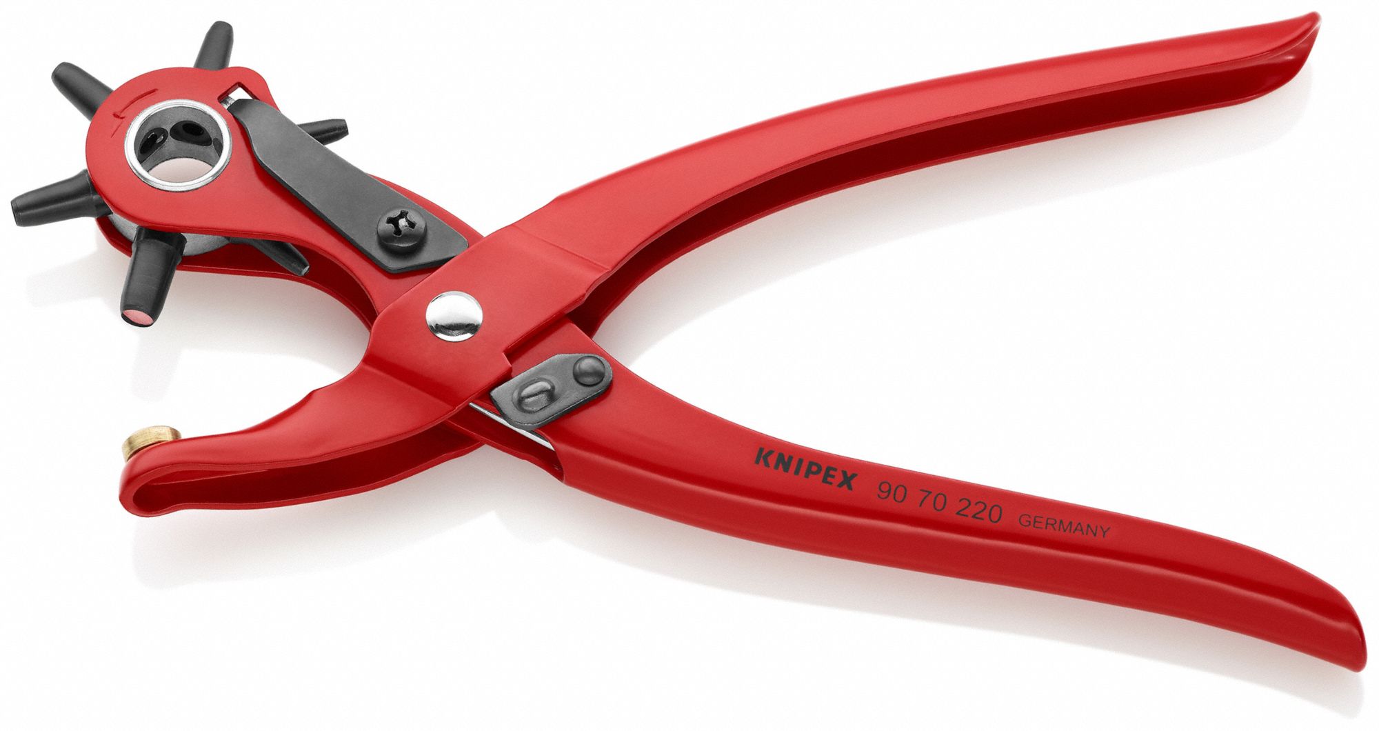 KNIPEX Revolving Punch Plier: 8 3/4 in Overall Lg, Std Cushion Grip, 1 ...