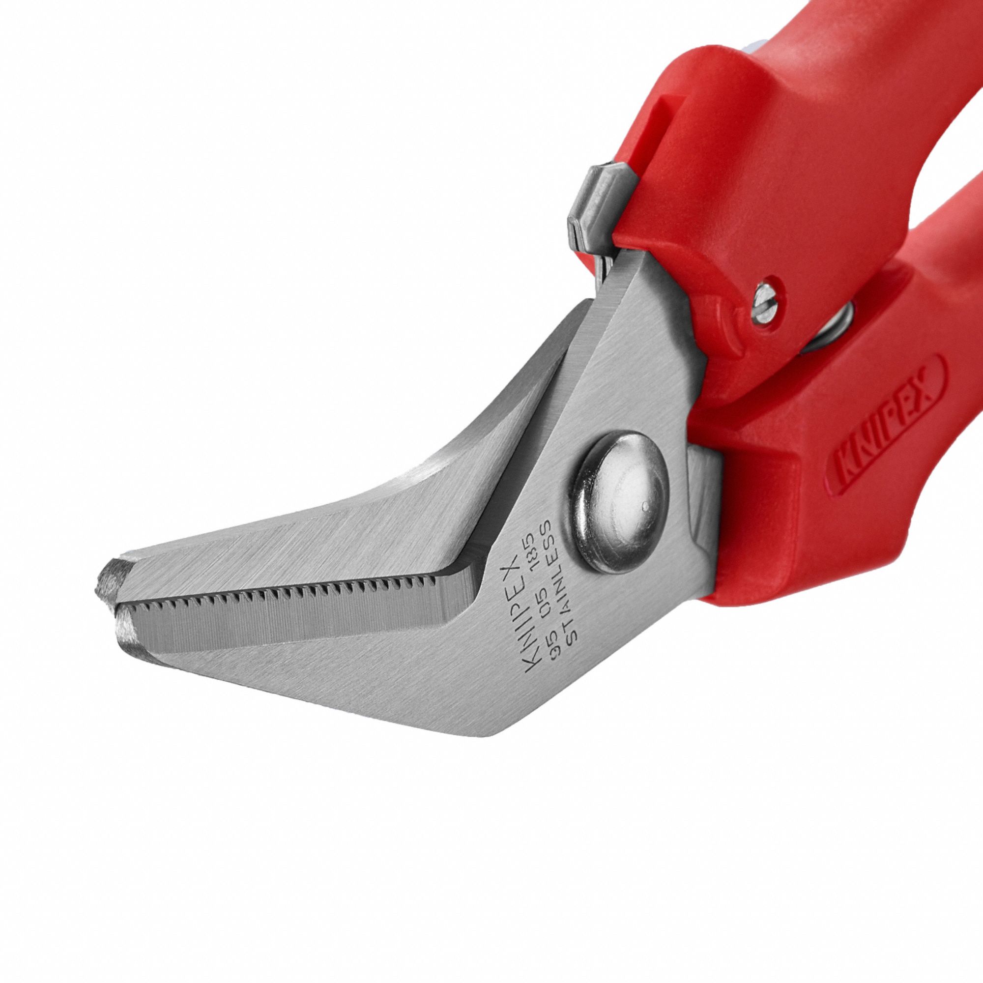 KNIPEX Industrial Shears: Right-Hand, 7 1/4 in Overall Lg, Straight ...