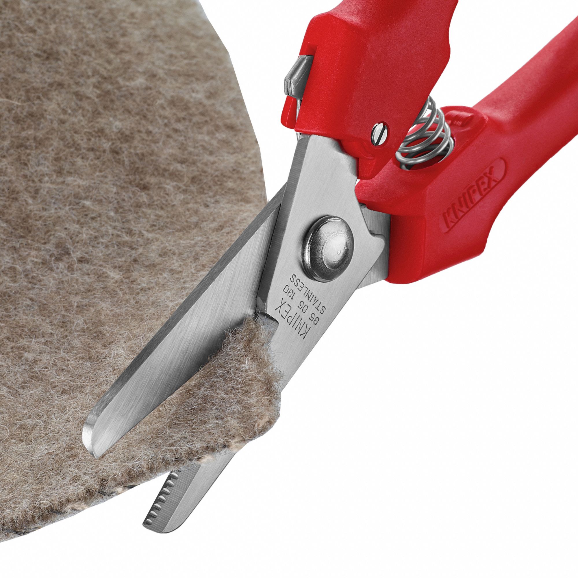 KNIPEX Industrial Shears: Right-Hand, 7 1/2 in Overall Lg, Straight ...