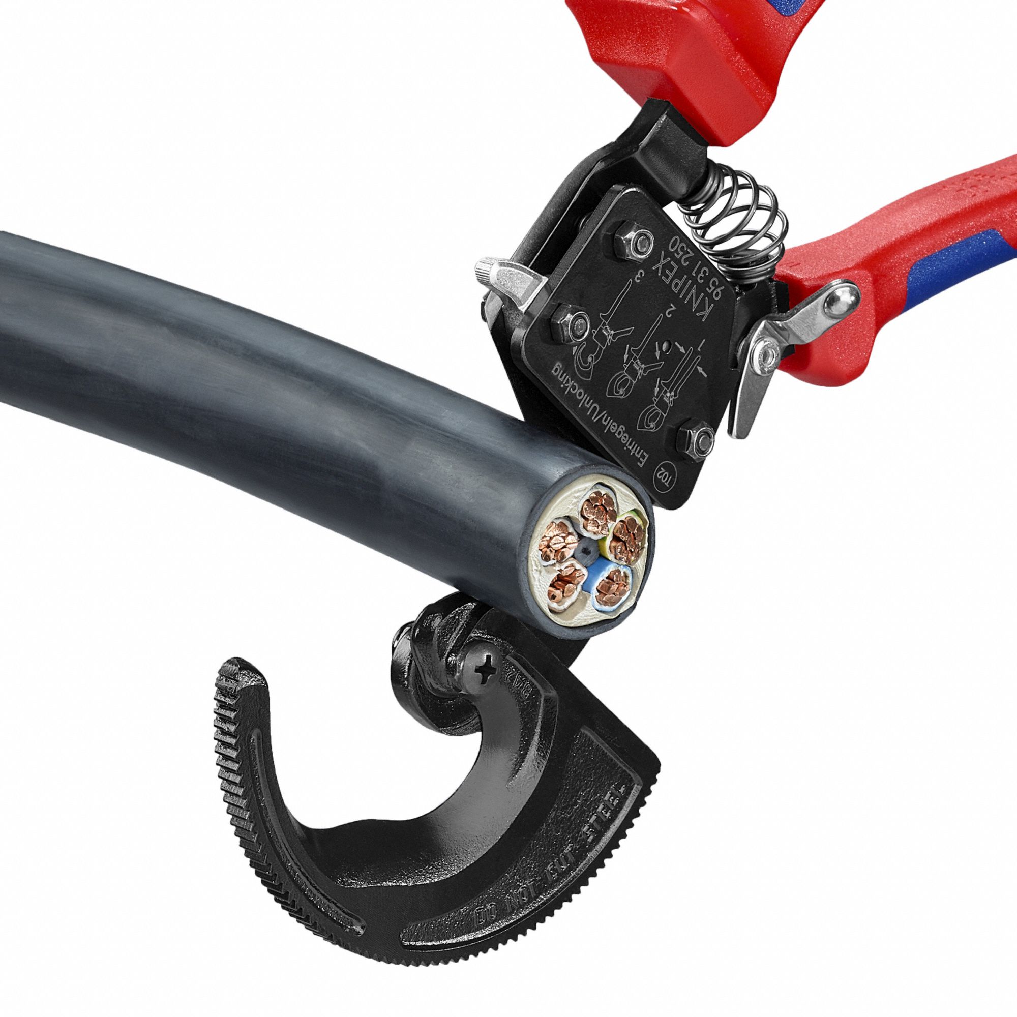 KNIPEX Ratchet Cable Cutter: Multi-Component, Shear, For 1 1/4 in Max ...