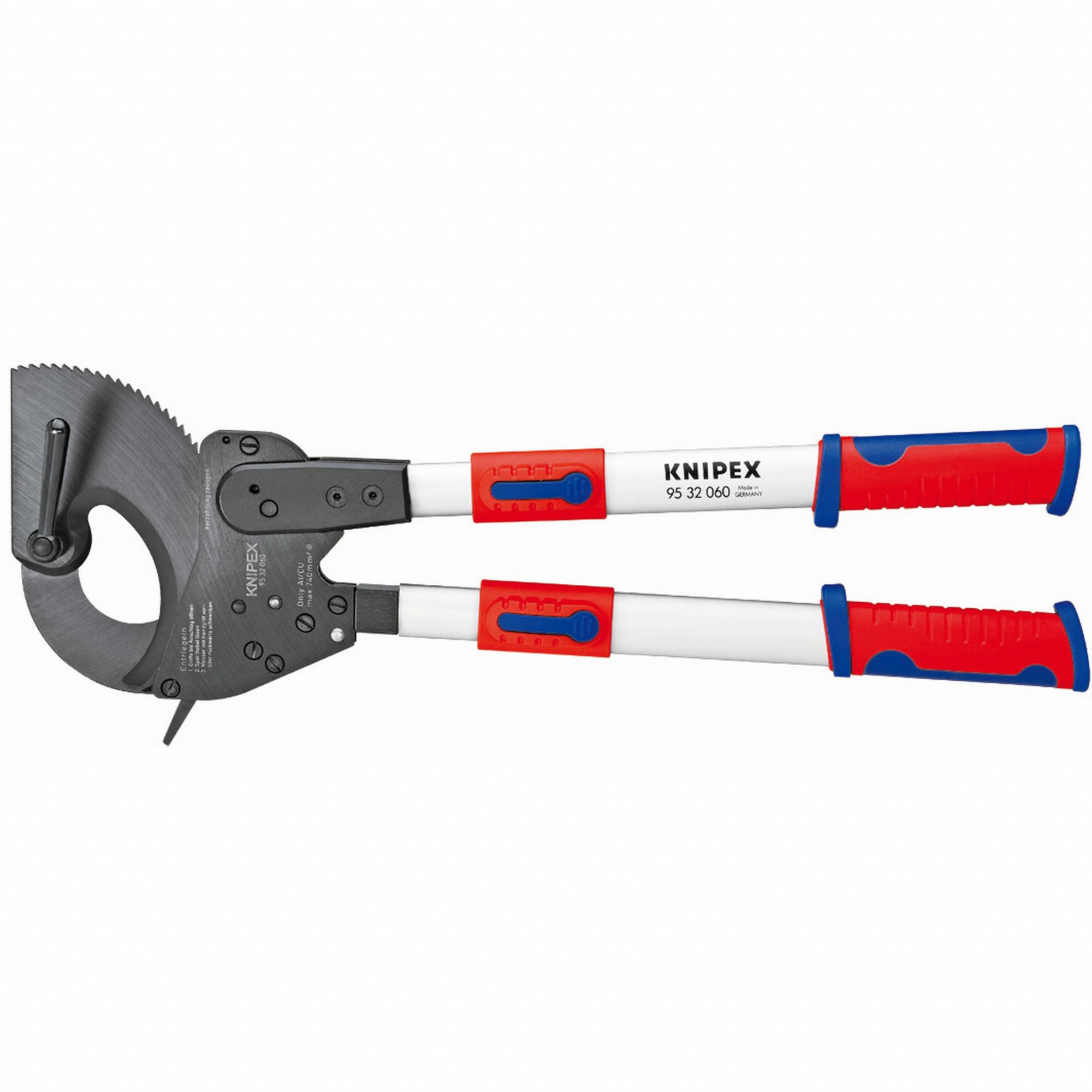 KNIPEX, Multi-Component Handle, Shear, Ratchet Cable Cutter - 10U150|95 ...