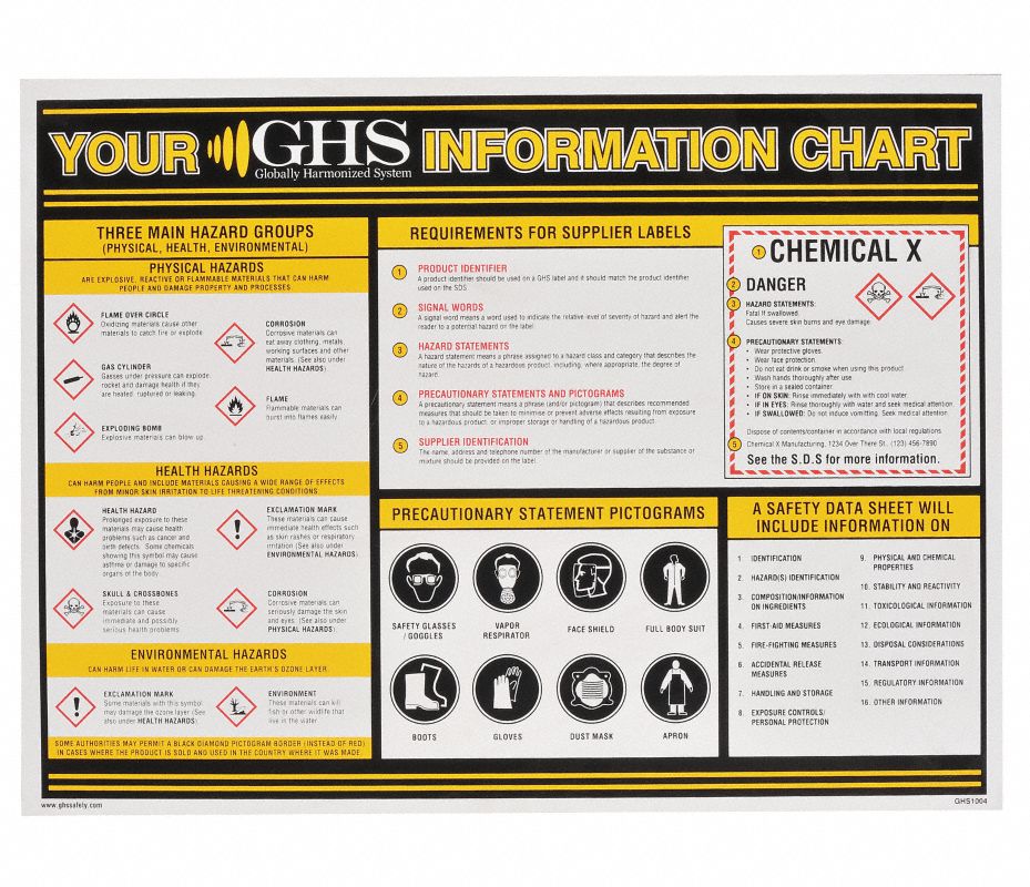 GHS SAFETY Cuadro para Pared,Químico/HAZMAT - Libros y Documentos de ...