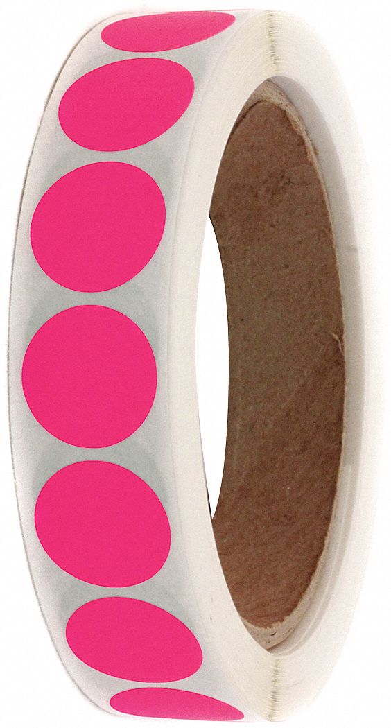 3/4 in Dia, Pink, Label - 10Y501|119-0003Z - Grainger