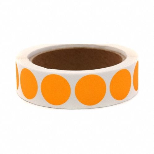 3/4 in Dia, Orange, Inventory Label - 10Y488|119-0002B - Grainger