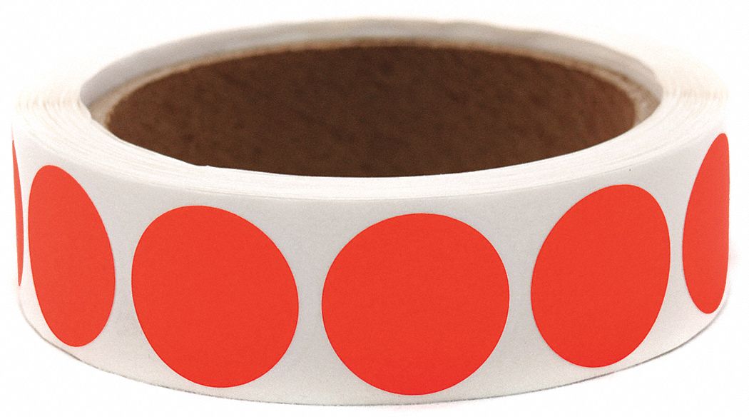 1 in Dia, Red, Label - 10Y510|119-0004U - Grainger