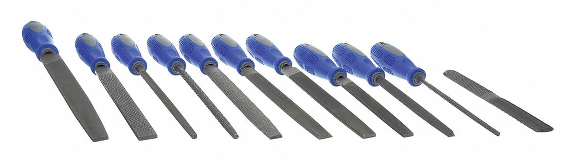 Includes Handle, 11 Pieces, File Set - 10Z754|10Z754 - Grainger