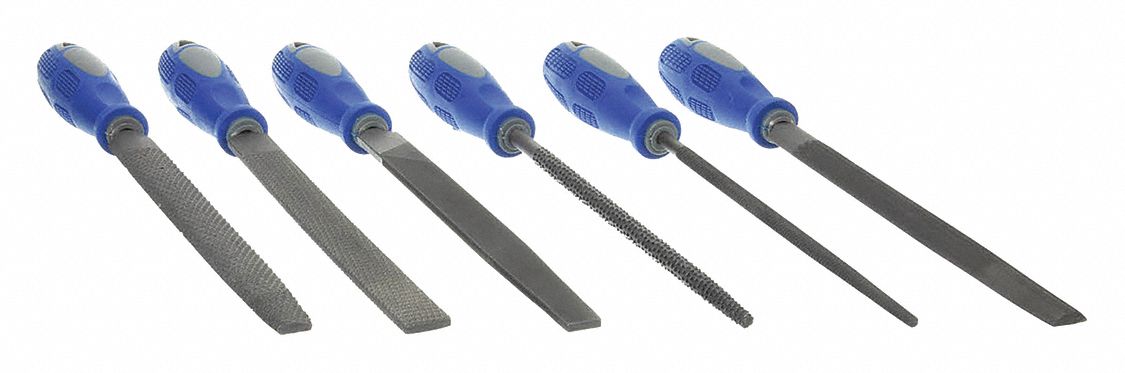Includes Handle, 6 Pieces, File Set - 10Z755|10Z755 - Grainger