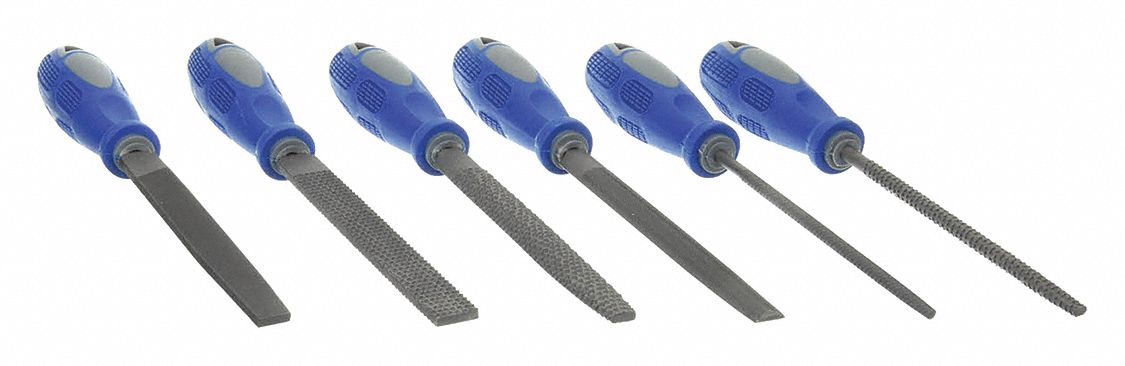 Includes Handle, 6 Pieces, File Set - 10Z760|10Z760 - Grainger