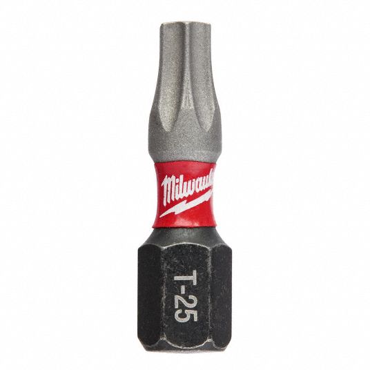 MILWAUKEE, T25 Fastening Tool Tip Size, 1 in Overall Bit Lg, Insert Bit ...