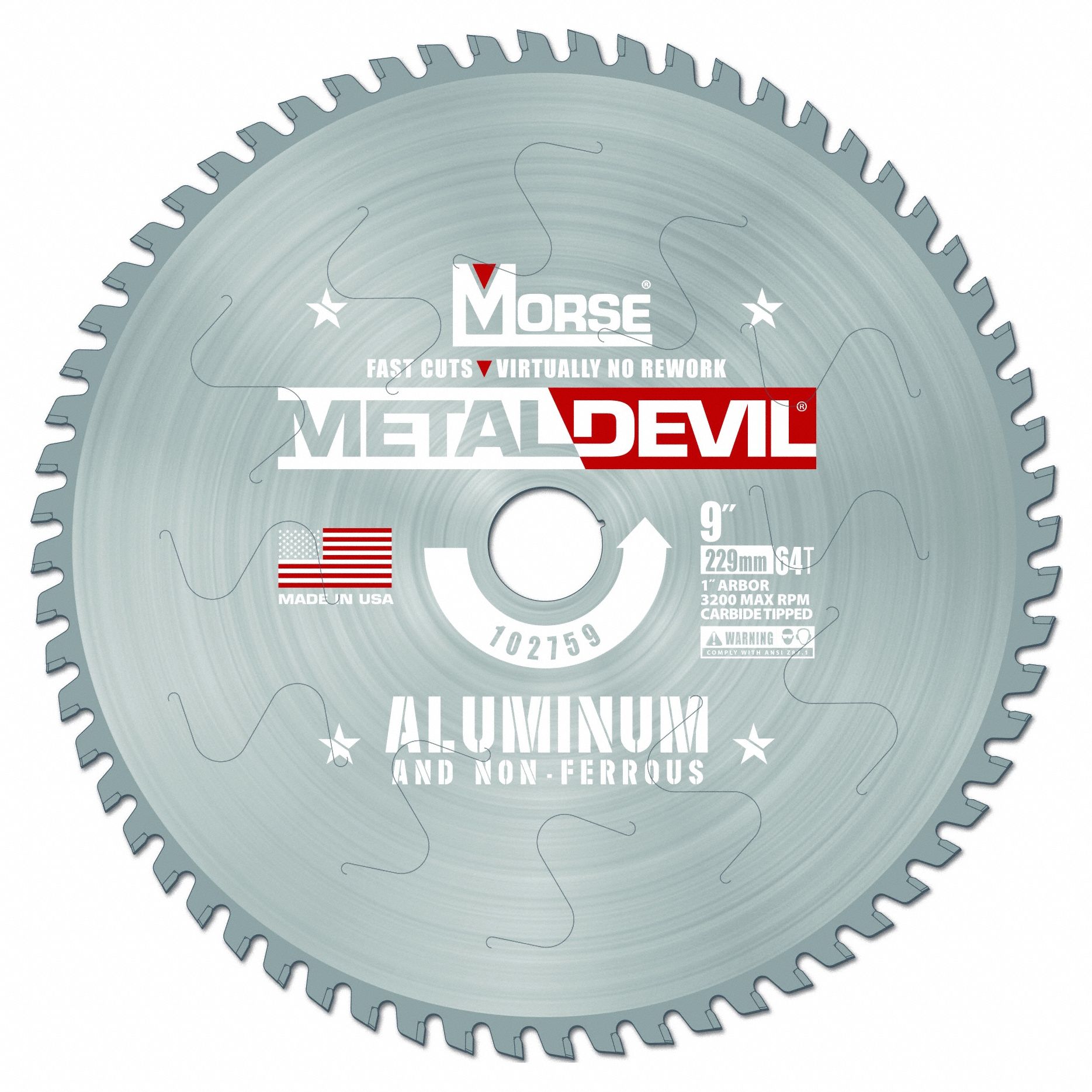 MORSE, 9 in Blade Dia., 64 Teeth, Circular Saw Blade - 817GR2|102759 ...