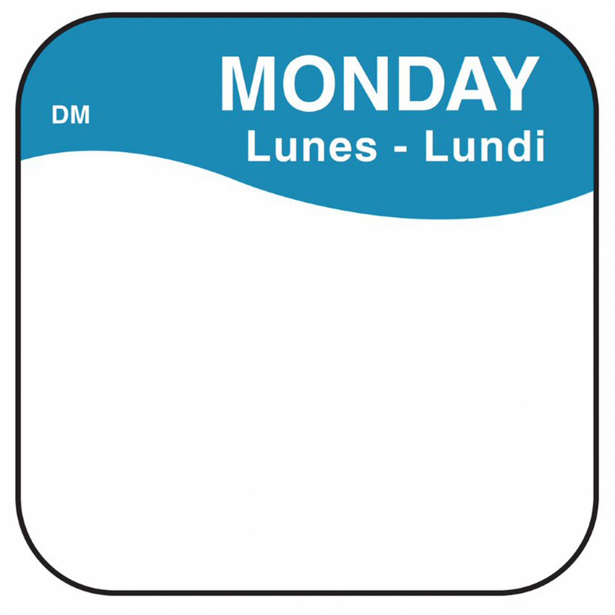 DAYMARK, Blue, Monday, Food Safety Label - 800MX6|IT110037-1-MON - Grainger