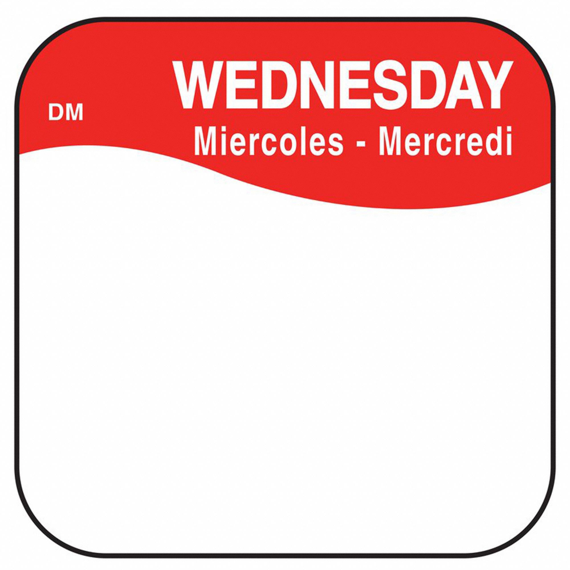 DAYMARK, Red, Wednesday, Food Safety Label - 800MX8|IT110037-3-WED ...