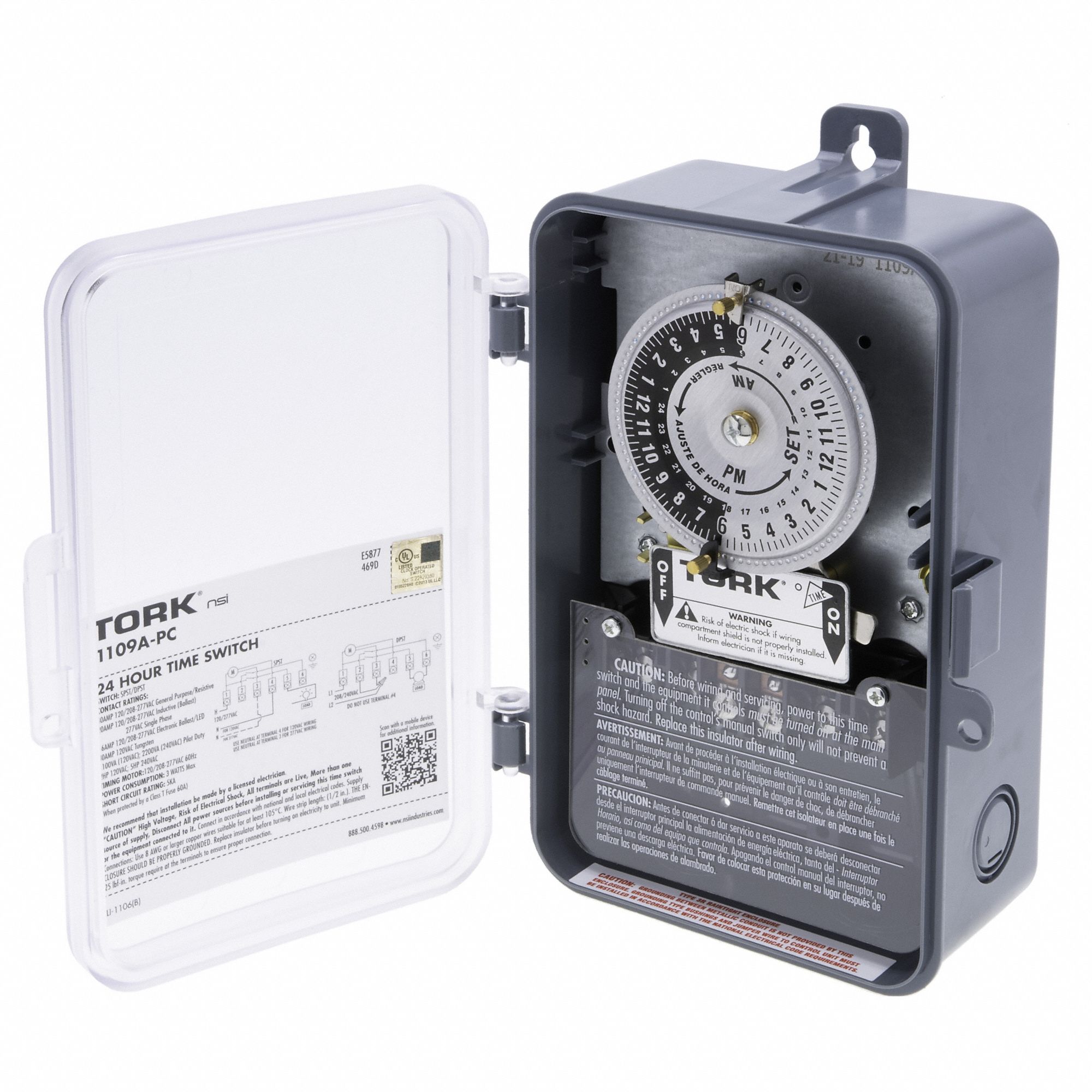 TORK, 75 min Max, 20 min Min, Wall Switch Timer - 615T89|1109A-PC ...