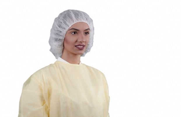 KEYSTONE SAFETY, White, 24 in Dia, Bouffant Cap - 569K54|110NWIHD24WH3 ...