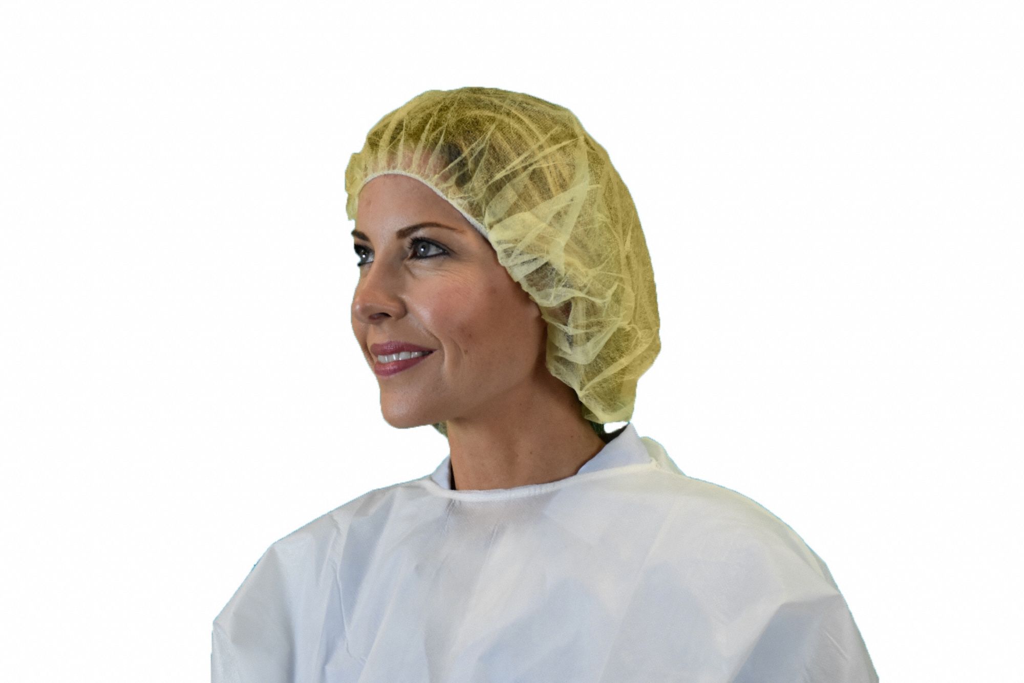 KEYSTONE, Polypropylene, Yellow, Bouffant Cap,24in,Yellow,PP,PK1000 ...