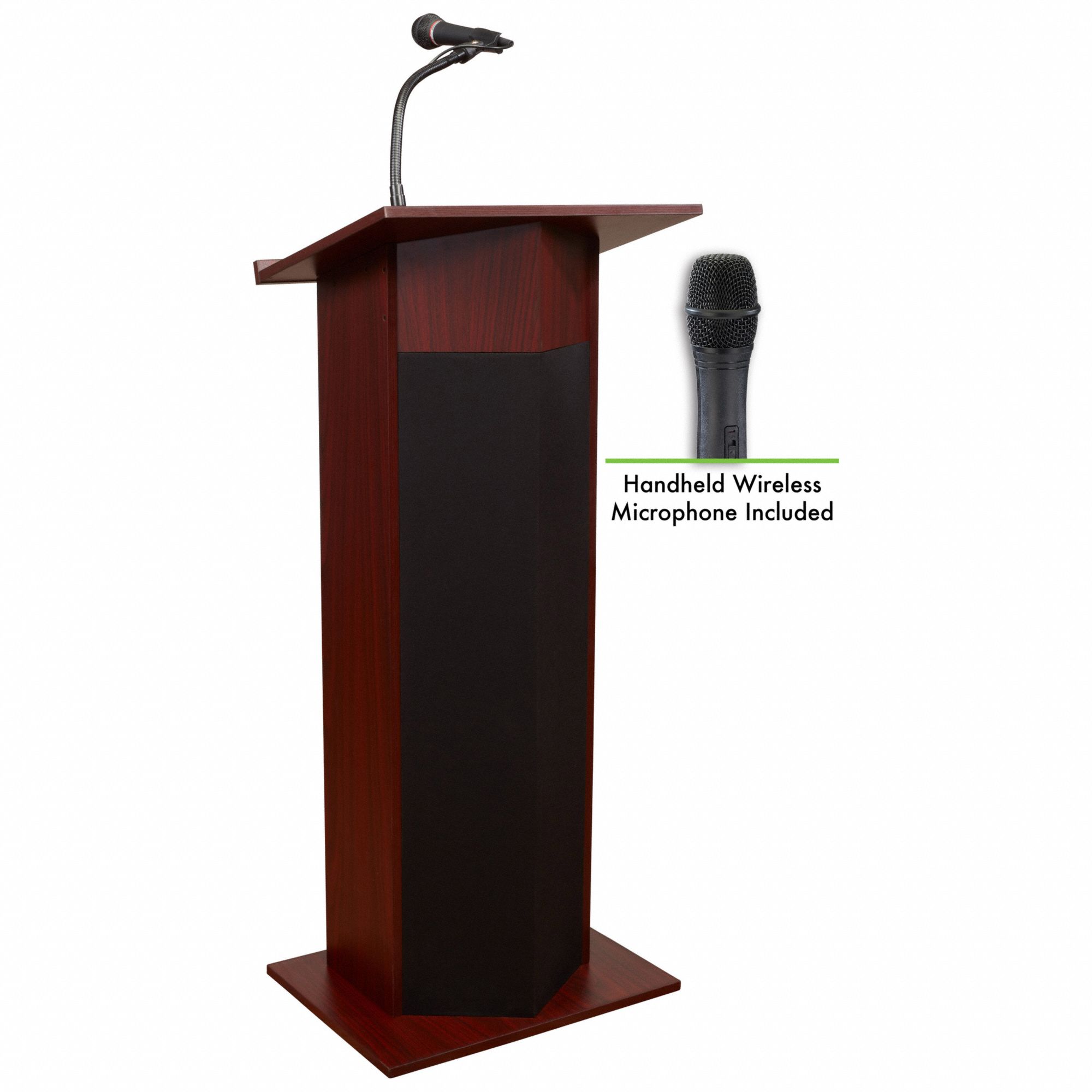 OKLAHOMA SOUND, Mahogany, Clip-On/Handheld, Sound Lectern - 393F91 ...