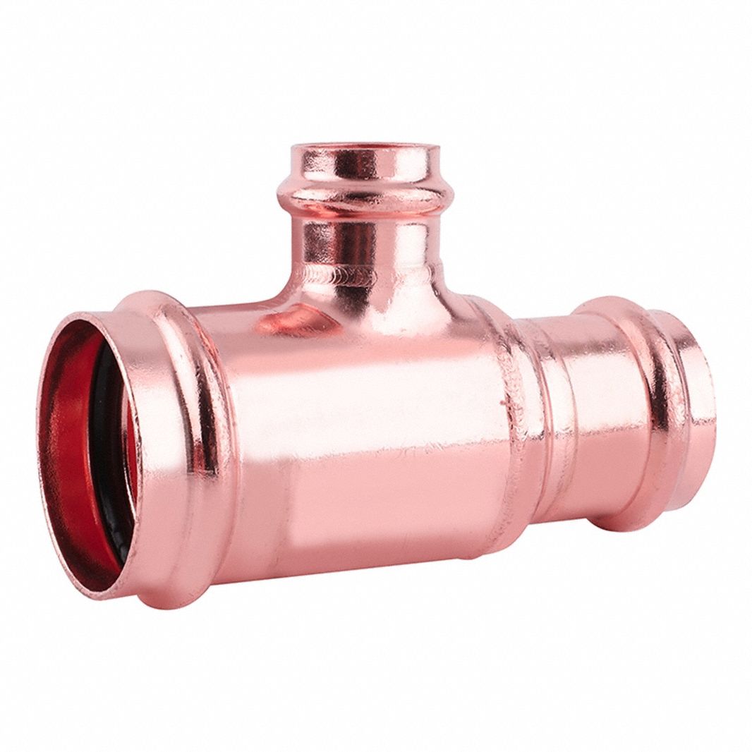Tee, 1 1/2 in CTS x 1 in CTS x 1 in CTS size, Crimp Tee Fitting ...