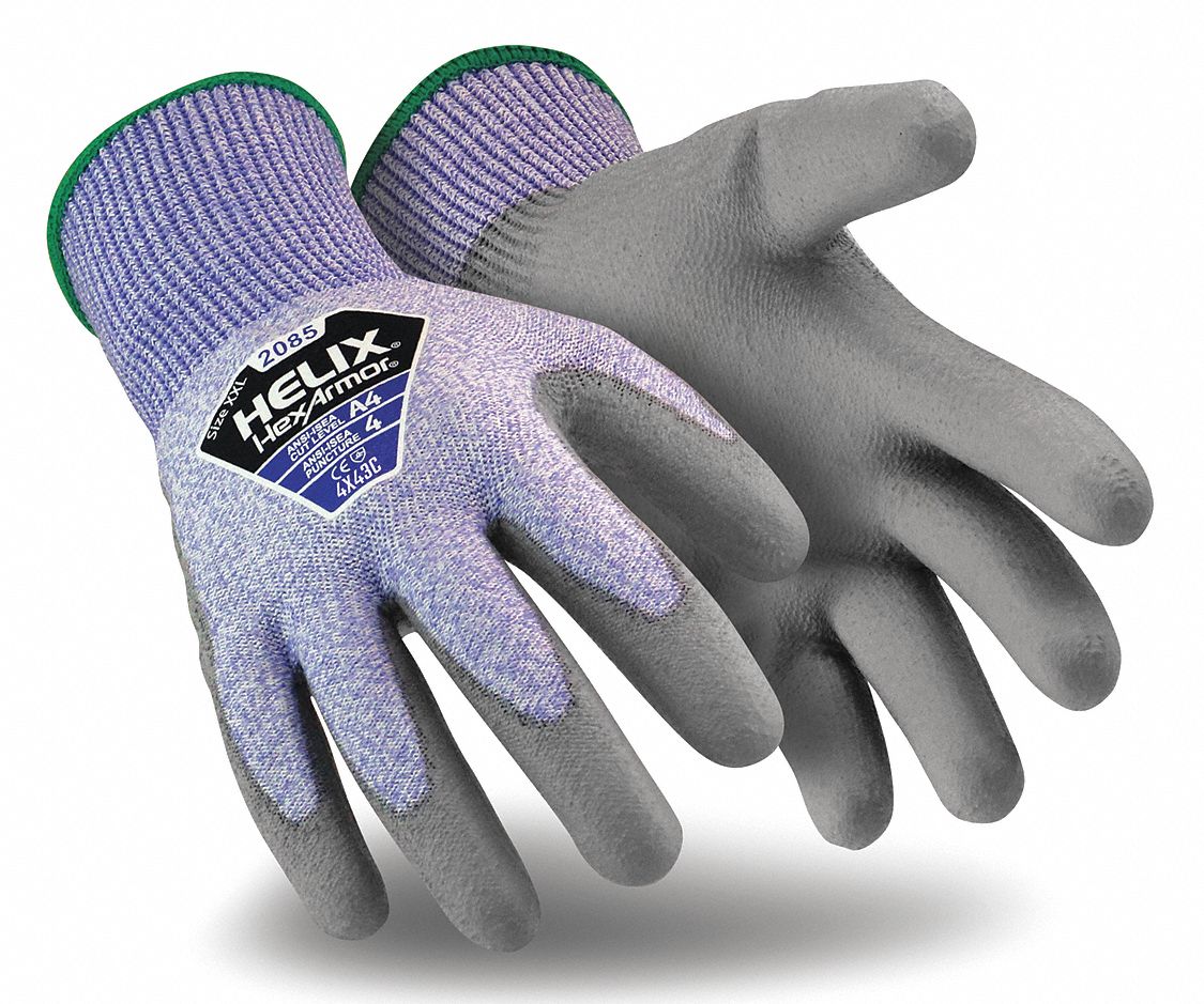 HEXARMOR, XS ( 6 ), ANSI Cut Level A4, Coated Gloves - 198W46|2085 XS - Grainger