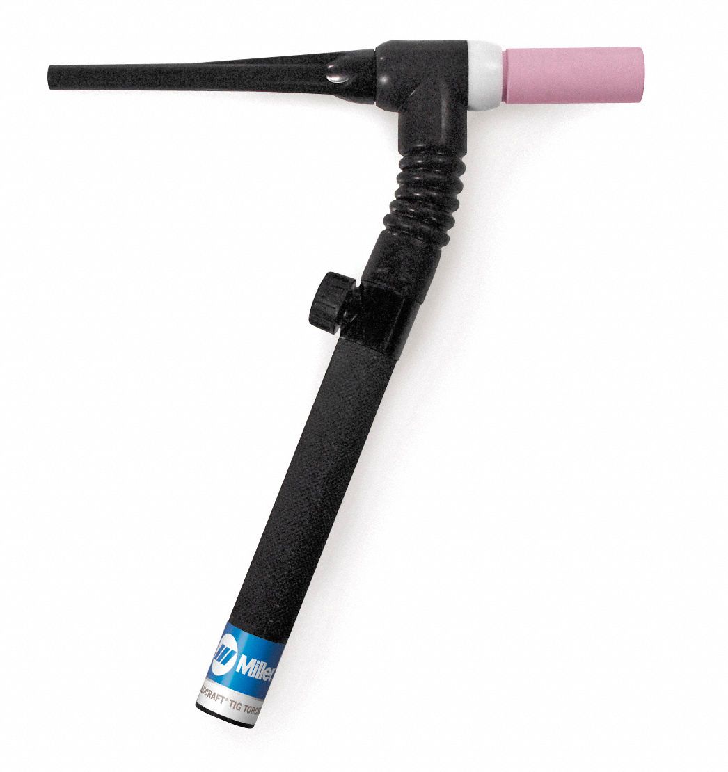 MILLER ELECTRIC TIG Torch Package: Air-Cooled, A-150, 12 1/2 ft, Rubber ...
