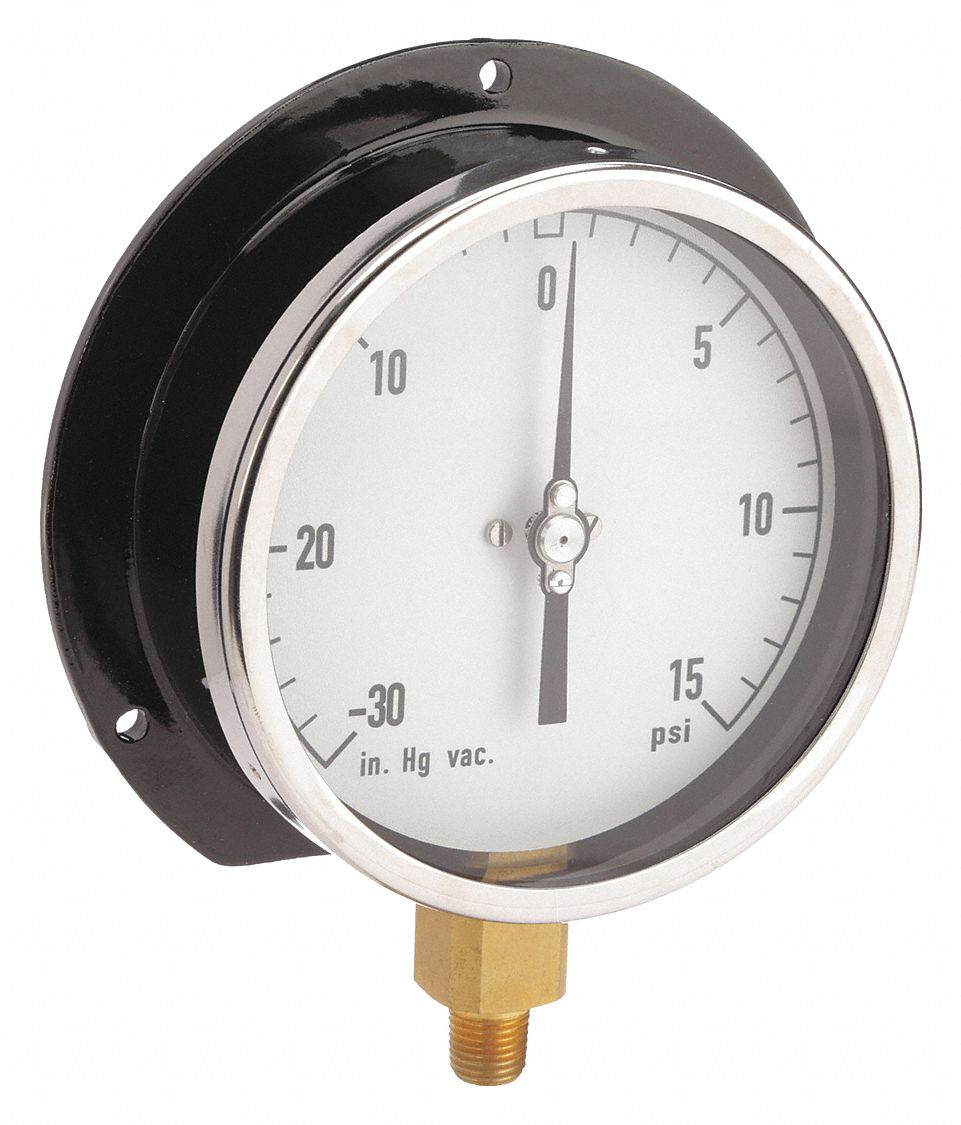 0 psi to 15 psi, 4 1/2 in Dial, Process Compound Gauge - 11A492|11A492 ...