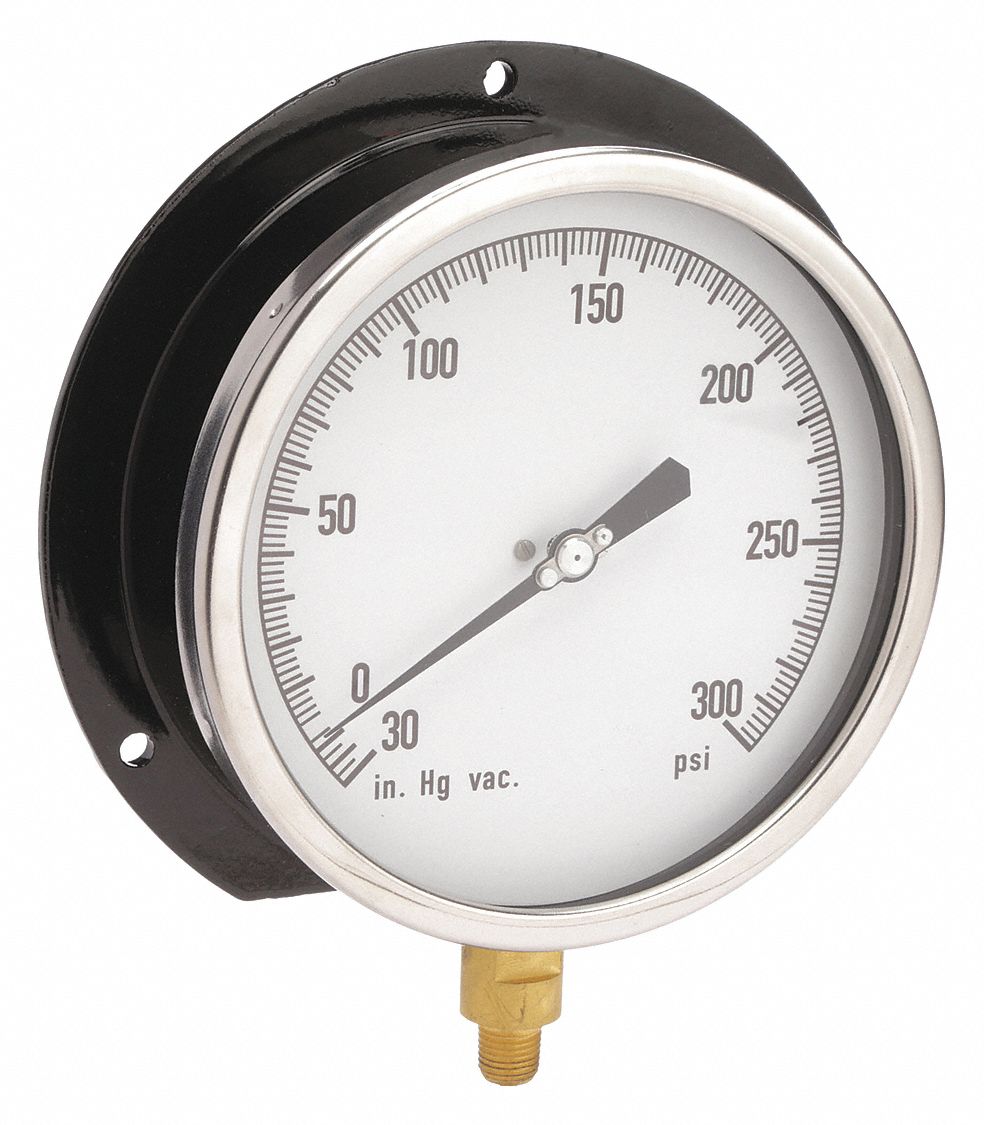 0 psi to 300 psi, 6 in Dial, Process Compound Gauge - 11A512|11A512 ...