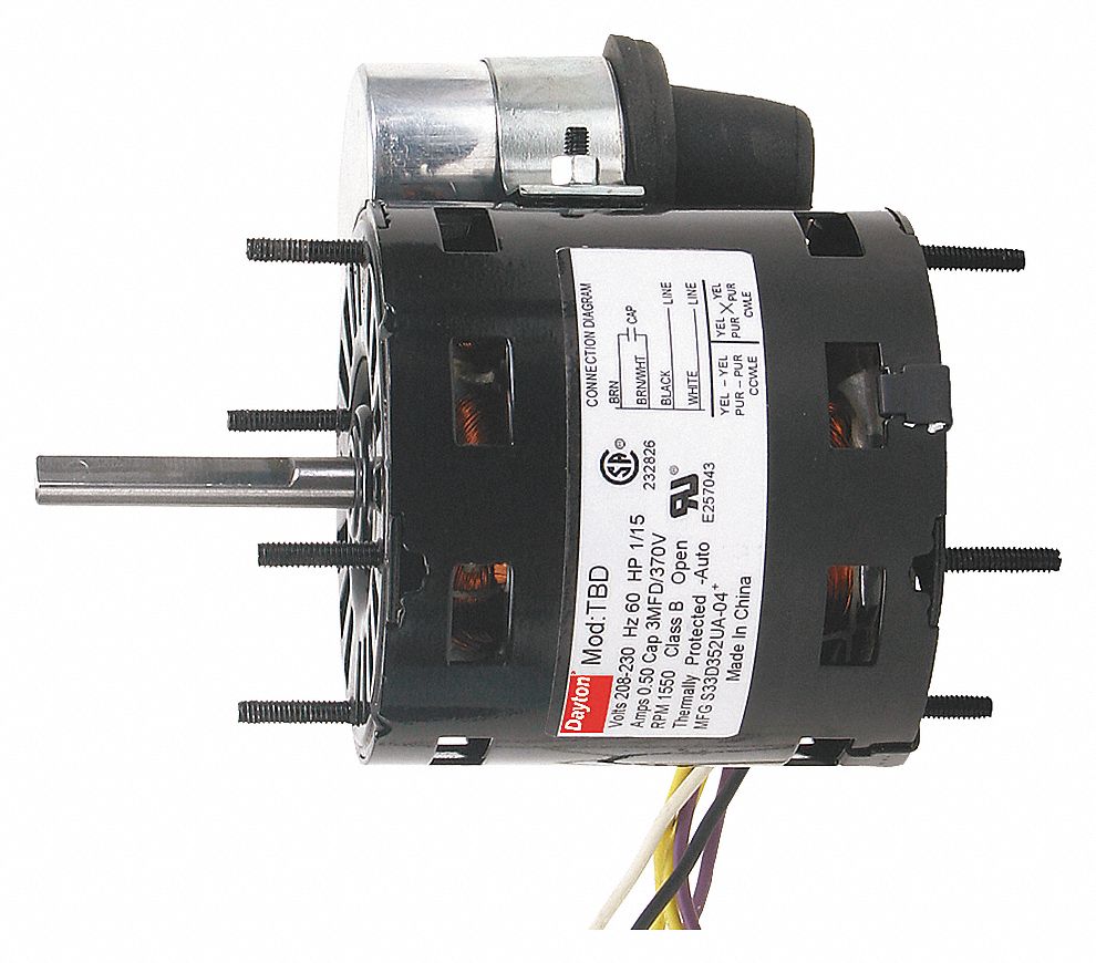 DAYTON HVAC MOTOR PSC 1/10 HP 1550 115 V - Multi-Purpose Direct Drive ...